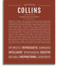 Collins (female) | Name Art Print – Name Stories