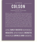 Colson Personalized Name Meaning Art Prints – Name Stories