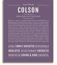 Colson Personalized Name Meaning Art Prints – Name Stories