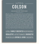 Colson Personalized Name Meaning Art Prints – Name Stories