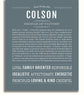 Colson Personalized Name Meaning Art Prints – Name Stories