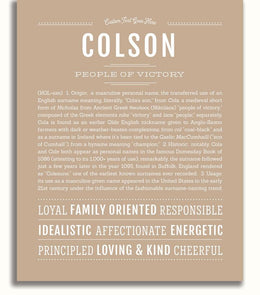 Colson | Name Art Print – Name Stories
