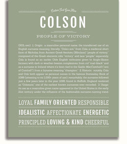 Colson | Name Art Print – Name Stories
