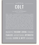 Colt Personalized Name Meaning Art Prints – Name Stories