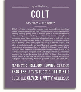 Colt | Name Art Print – Name Stories