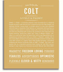 Colt Personalized Name Meaning Art Prints – Name Stories