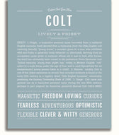 Colt Personalized Name Meaning Art Prints – Name Stories