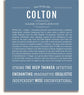 Colton Personalized Name Meaning Art Prints – Name Stories