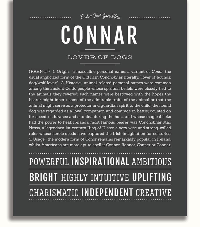Connar Personalized Name Meaning Art Prints – Name Stories