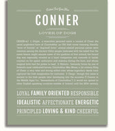 Conner Personalized Name Meaning Art Prints – Name Stories