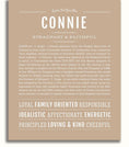 Connie Personalized Name Meaning Art Prints – Name Stories