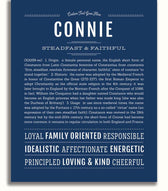 Connie Personalized Name Meaning Art Prints – Name Stories