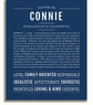 Connie Personalized Name Meaning Art Prints – Name Stories