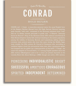 Conrad Personalized Name Meaning Art Prints – Name Stories