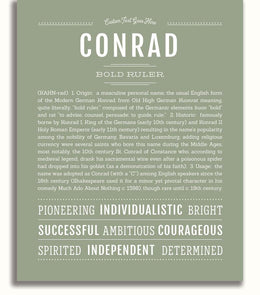 Conrad Personalized Name Meaning Art Prints – Name Stories