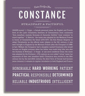 Constance Personalized Name Meaning Art Prints – Name Stories