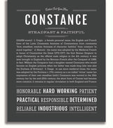 Constance Personalized Name Meaning Art Prints – Name Stories