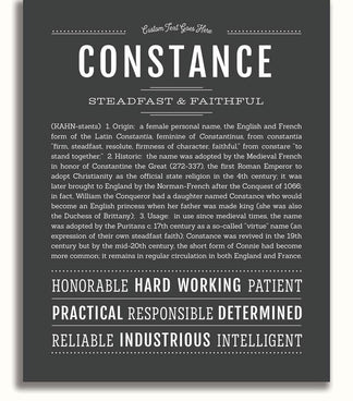 Constance Personalized Name Meaning Art Prints – Name Stories