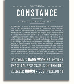 Constance | Name Art Print – Name Stories