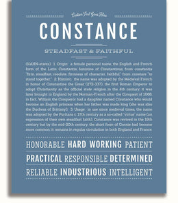 Constance | Name Art Print – Name Stories