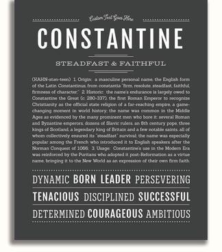 Constantine Personalized Name Meaning Art Prints – Name Stories