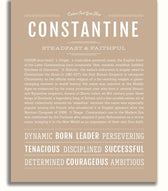 Constantine Personalized Name Meaning Art Prints – Name Stories