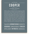 Cooper Personalized Name Meaning Art Prints – Name Stories