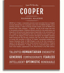Cooper Personalized Name Meaning Art Prints – Name Stories