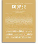 Cooper Personalized Name Meaning Art Prints – Name Stories