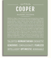 Cooper Personalized Name Meaning Art Prints – Name Stories