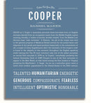 Cooper Personalized Name Meaning Art Prints – Name Stories