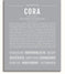 Cora Personalized Name Meaning Art Prints – Name Stories