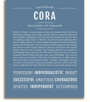 Cora Personalized Name Meaning Art Prints – Name Stories