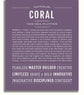 Coral Personalized Name Meaning Art Prints – Name Stories