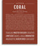 Coral Personalized Name Meaning Art Prints – Name Stories