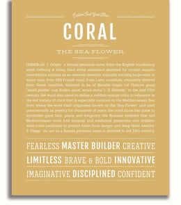 Coral | Name Art Print – Name Stories