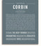 Corbin Personalized Name Meaning Art Prints – Name Stories