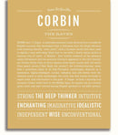 Corbin Personalized Name Meaning Art Prints – Name Stories