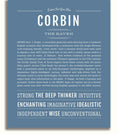 Corbin Personalized Name Meaning Art Prints – Name Stories