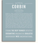 Corbin Personalized Name Meaning Art Prints – Name Stories