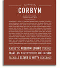 Corbyn | Name Art Print – Name Stories