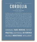 Cordelia Personalized Name Meaning Art Prints – Name Stories