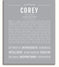 Corey Personalized Name Meaning Art Prints – Name Stories