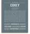 Corey Personalized Name Meaning Art Prints – Name Stories