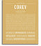 Corey Personalized Name Meaning Art Prints – Name Stories