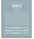 Corey Personalized Name Meaning Art Prints – Name Stories