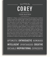 Corey (male) | Name Art Print – Name Stories