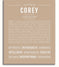 Corey (male) | Name Art Print – Name Stories
