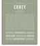 Corey Personalized Name Meaning Art Prints – Name Stories