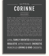 Corinne Personalized Name Meaning Art Prints – Name Stories